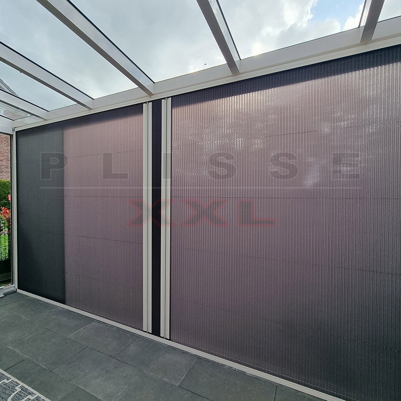 Veranda glazen schuifwand plisse - Plisse XXL
